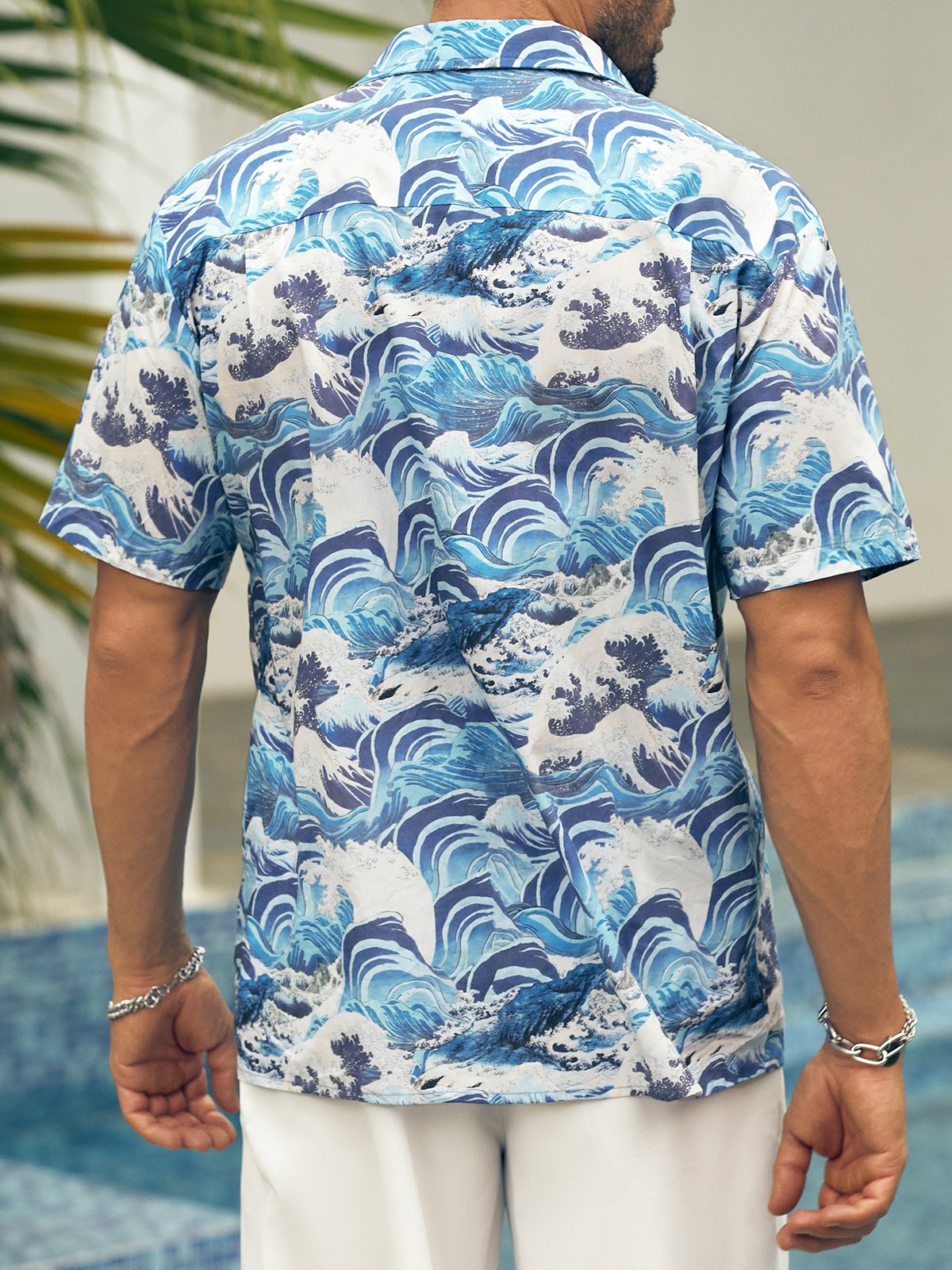 Hardaddy®Cotton Ukiyo-e Wave Chest Pocket Aloha Shirt | hawalili
