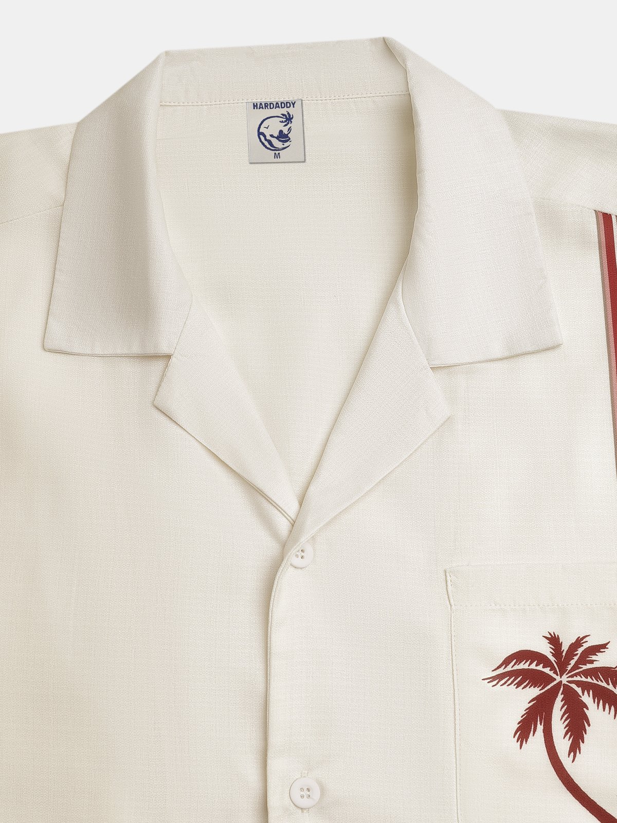 Striped Coconut Tree Short Sleeve Cheast Pocket Guayabera Shirt | hawalili