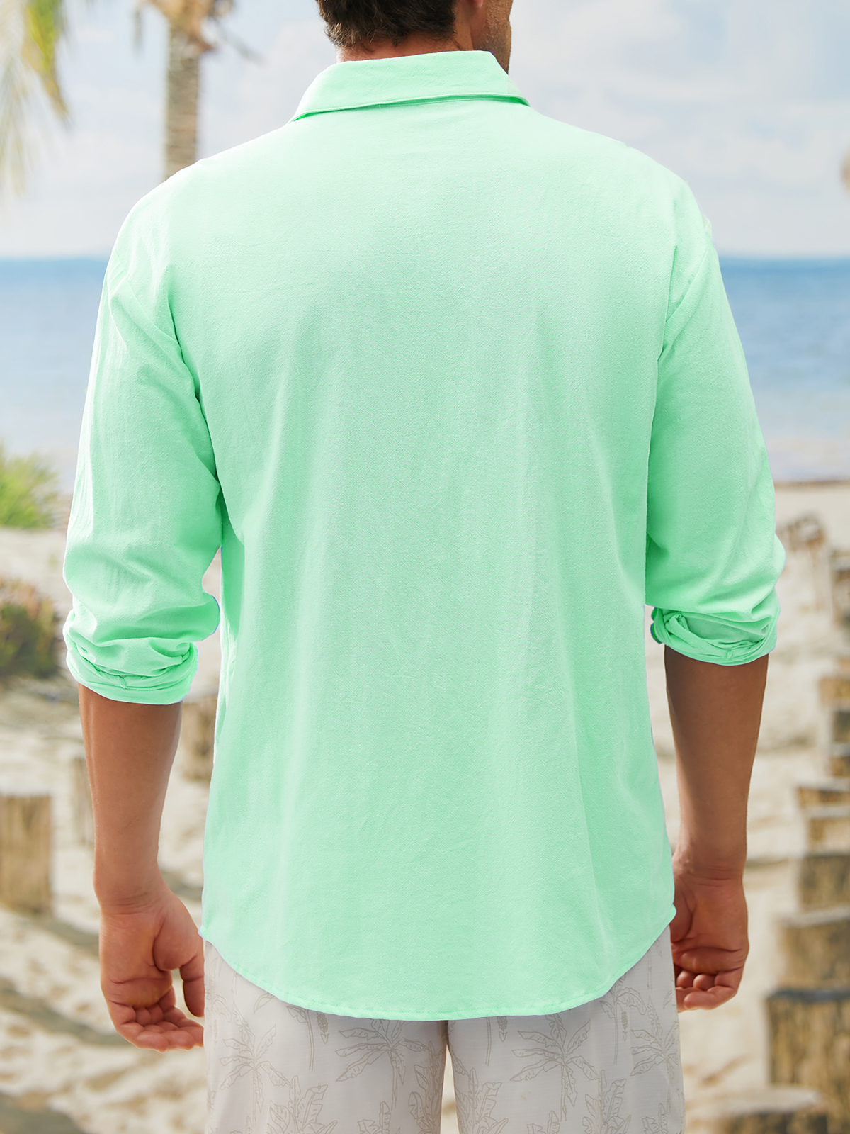 Medieval Geometry Chest Pocket Long Sleeve Casual Shirt | hawalili